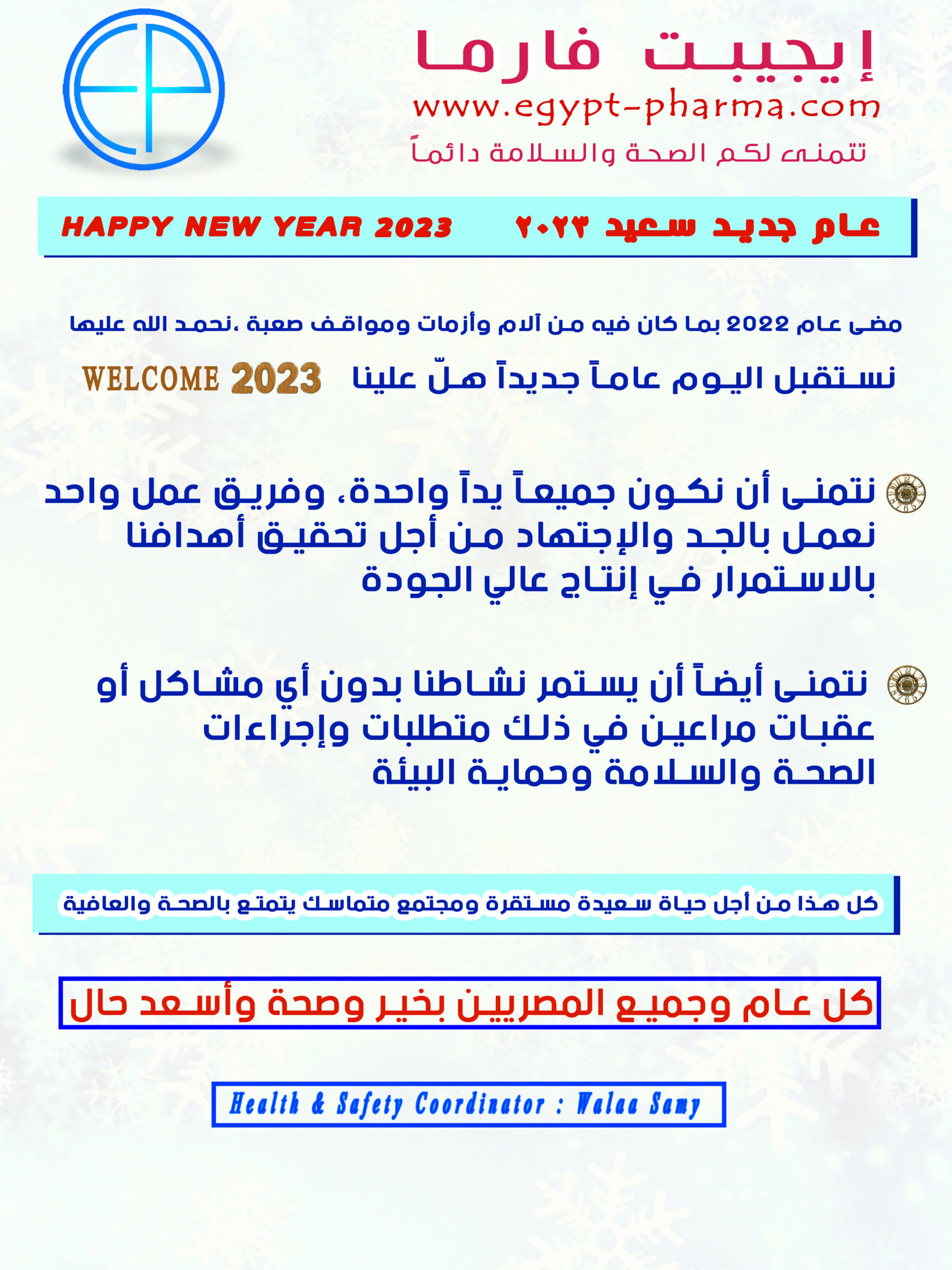 أمنيات رأس السنة الجديدة 2023 - Egypt Pharma